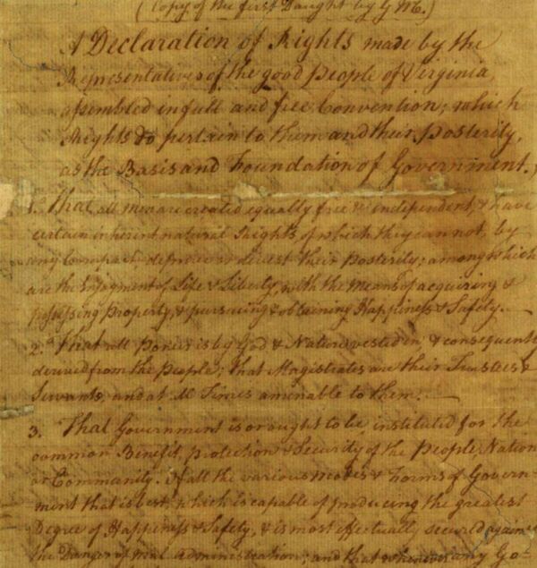 Approval of George Mason’s Bill of Rights
